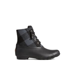 Saltwtrbuffl wm Black Women s Duck Rain Boots Sperry US